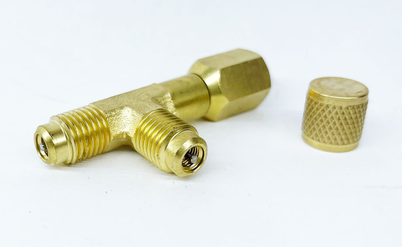 Refrigerant Quick Coupler Access Tee Split Connector 1/4'' Valves Core ...