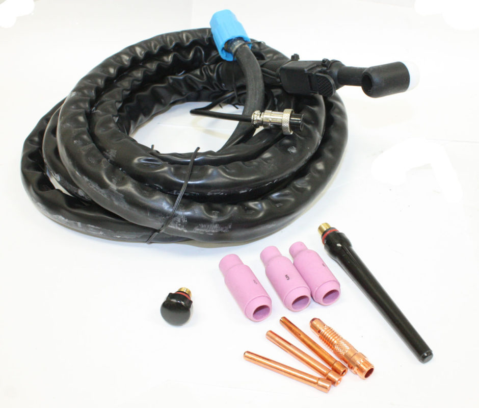 WP-17 TIG Welding Torch Cable Set 150A 4M 2 pin connection Valve Head ...